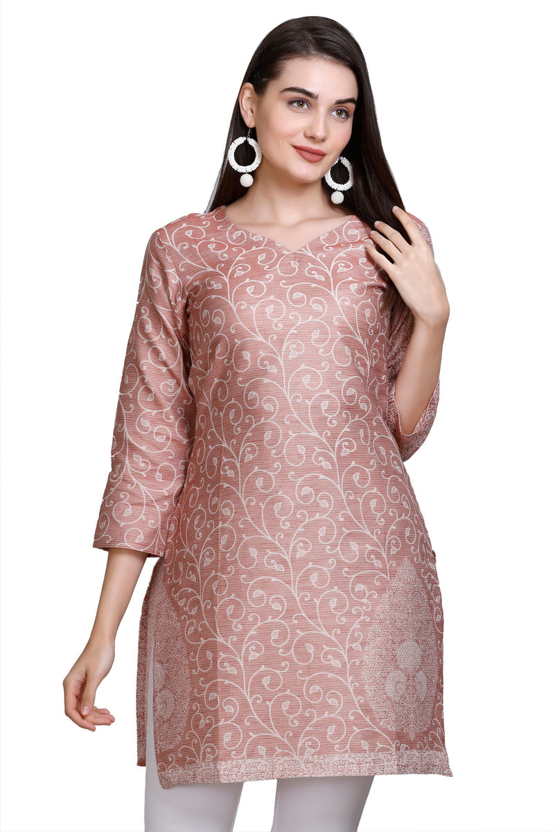 Kidar :-Coffee Colour Cotton Silk Kurti by Kidar– Kidar Textile Mills